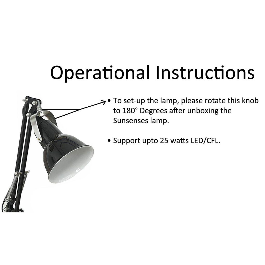 Sunsenses Black 19″ Doctor Lamp Reading / Study / Work – Sunsenses